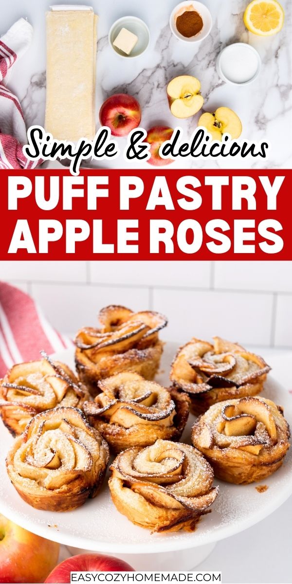 Puff Pastry Apple Roses - Easy Cozy Homemade
